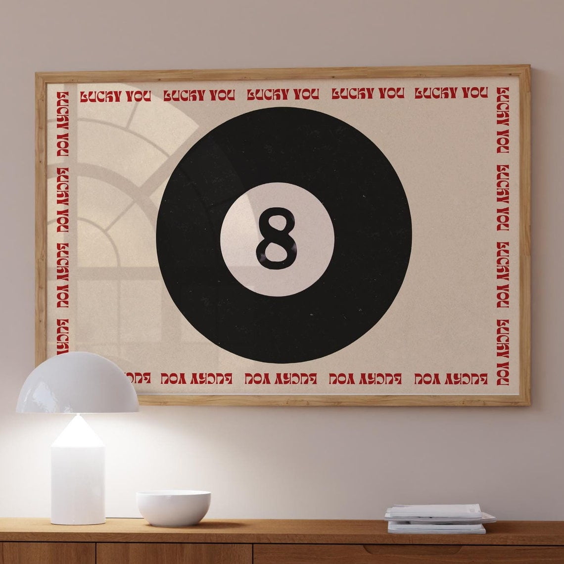 Lucky 8 Pool Ball, Aesthetic Wall Art, Preppy Art Print, Billiards ...