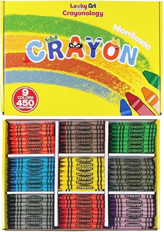 Lucky Art Crayonology 450 Regular Size Wrapped Crayons - Walmart.com