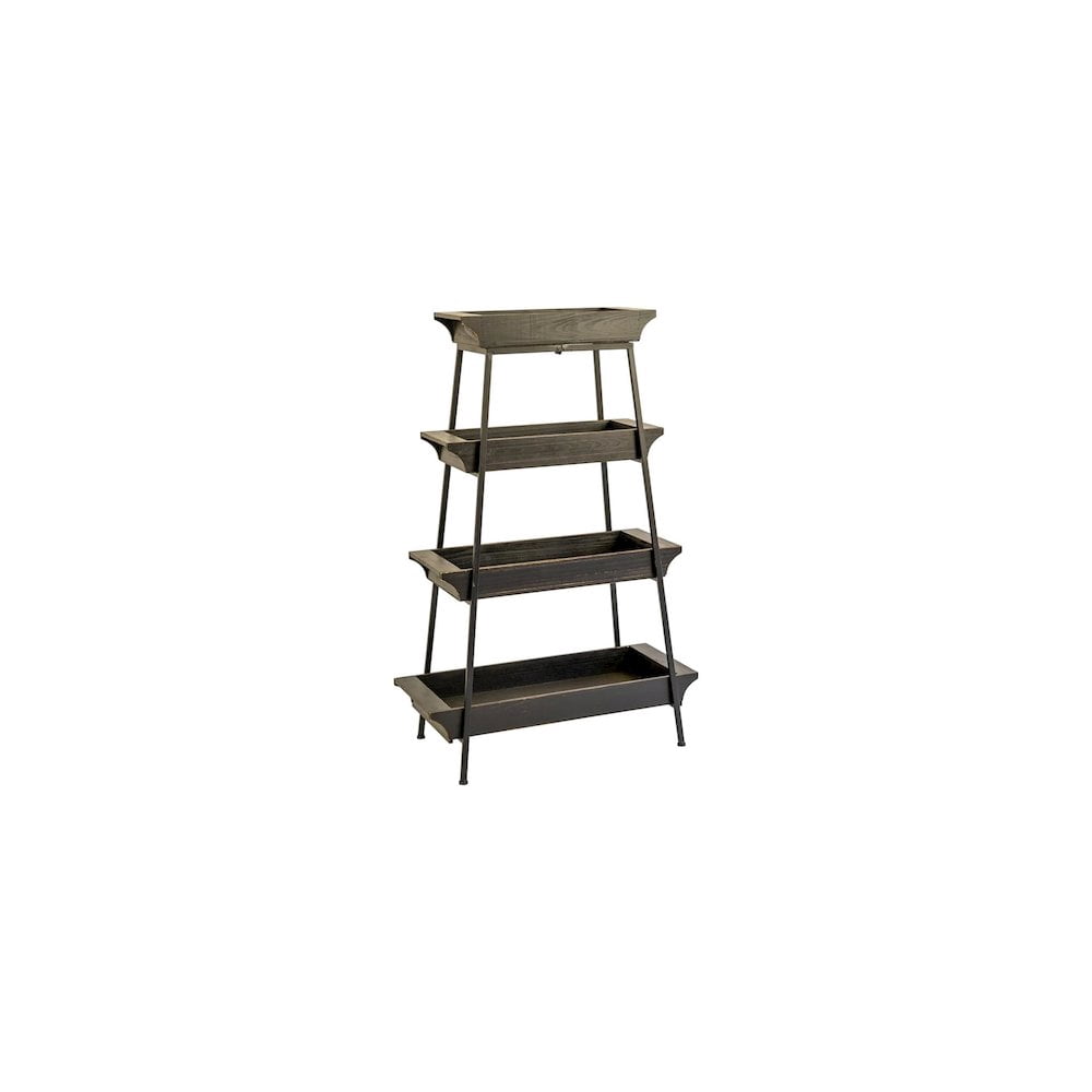 Lucky Arts Four Tiered Wood And Iron Display Tower - Walmart.com