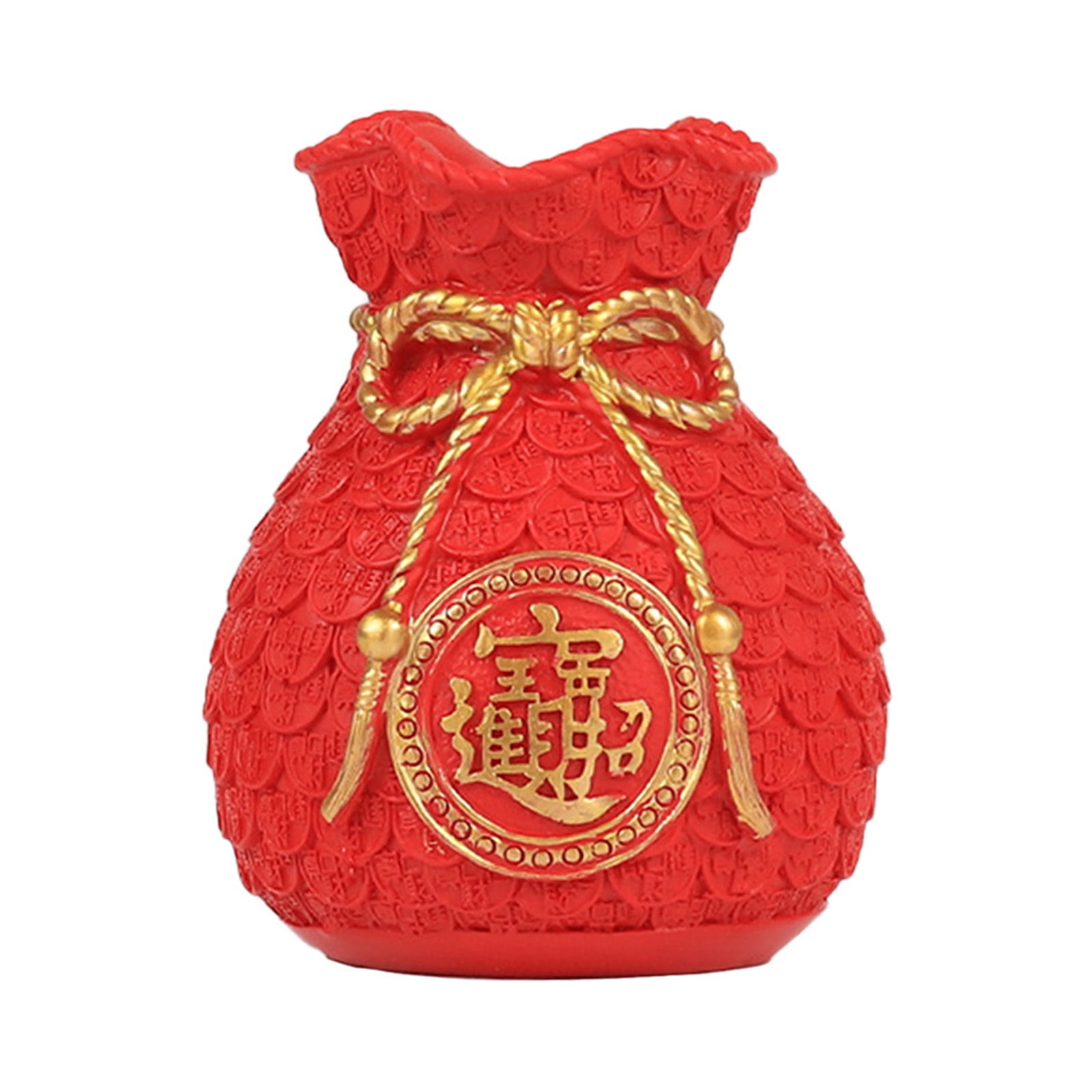 Lucky Bag Piggy Bank Decor Resin Figurine Desktop Small Luck Statue ...