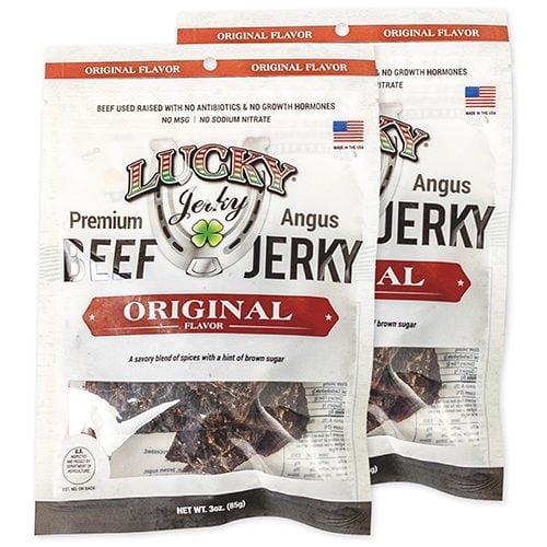 Lucky Beef Jerky 3oz Original Slab - Premium Protein Snack - 12 Pack ...