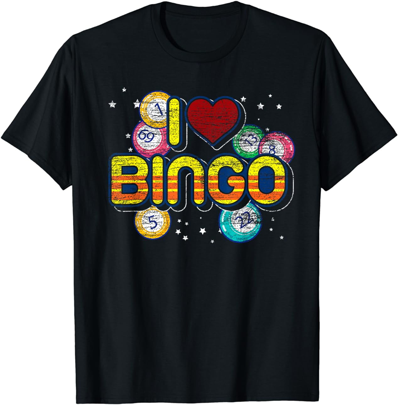 Lucky Bingo Player Gift Bingo Winner Lottery I Love Bingo T-Shirt ...