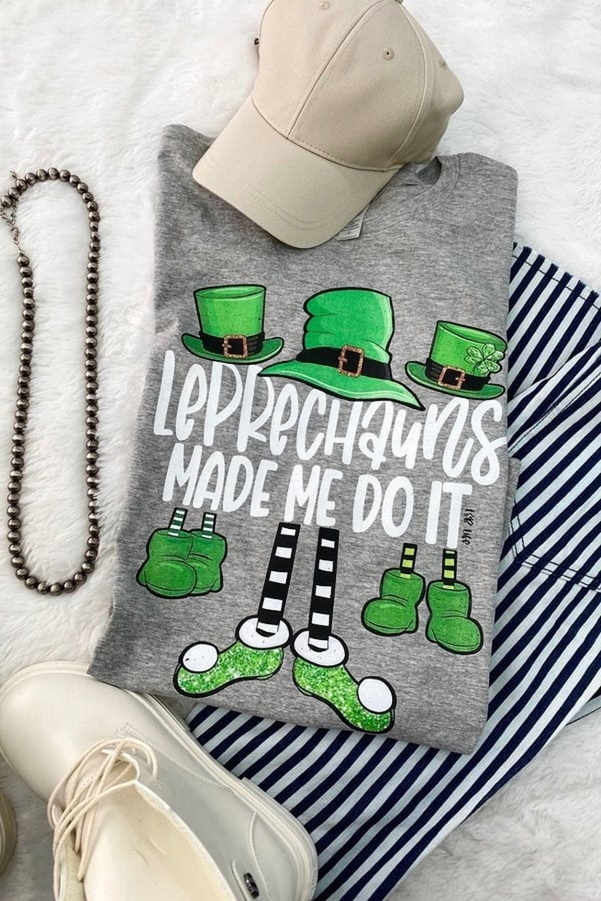 Lucky Blessed The Leprechauns Made Me Do It Front Print Unisex T-Shirt ...