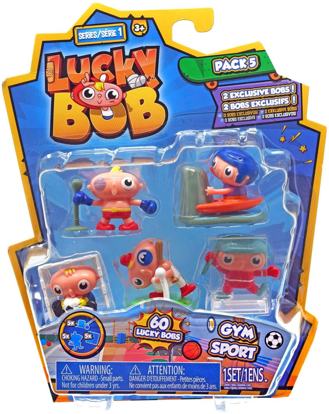 Lucky Bob Mini Figure Series 1 Gym 5-Pack (2 Exclusive Bobs!) - Walmart.com