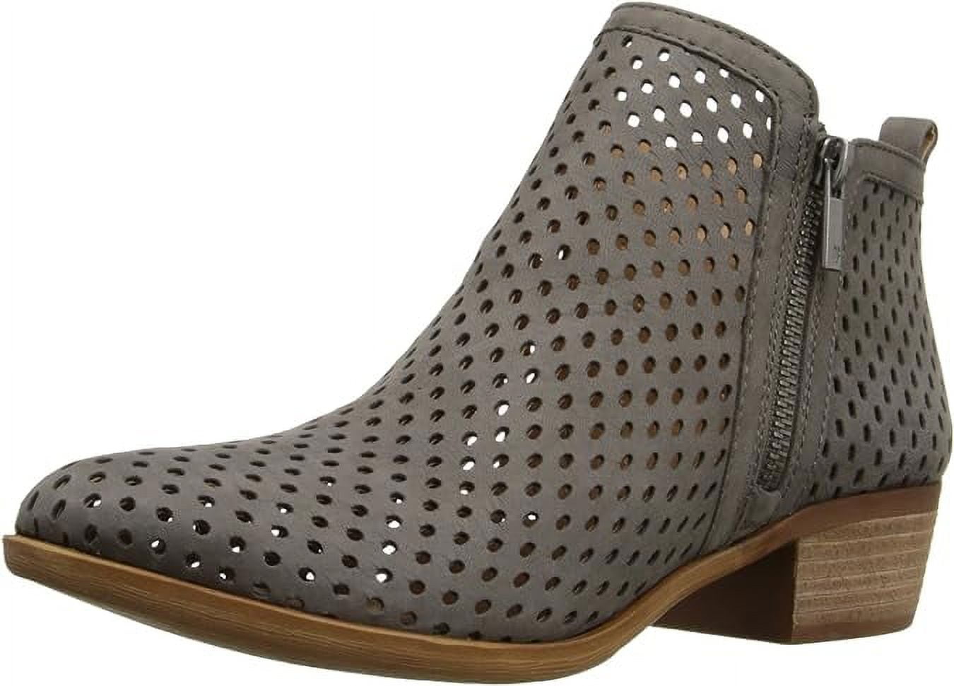 Lucky Brand Basel3 Dark Stone suede Side Zip Perforated Leather Block ...