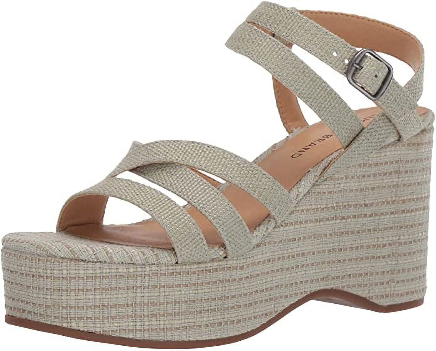 Lucky Brand Carlisha Raffia Desert Sage Sculpted Platform Wedge Open ...