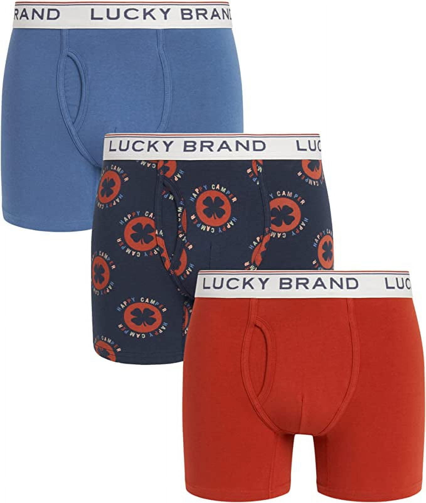 Lucky Brand Men's 3 Pack Ultra Soft Stretch Cotton Blend Boxer Briefs ...