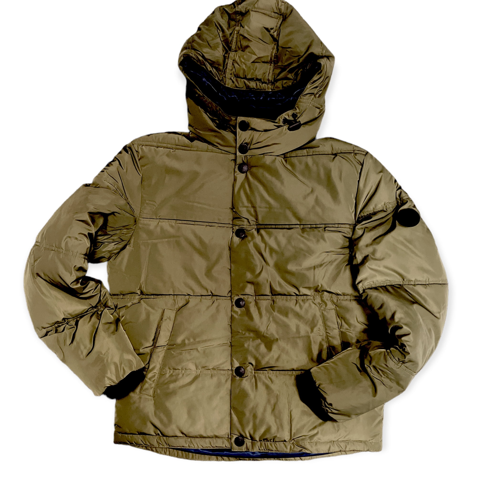 Lucky Brand Men's Full Zip Heavyweight Puffer Jacket (Olive, XL ...