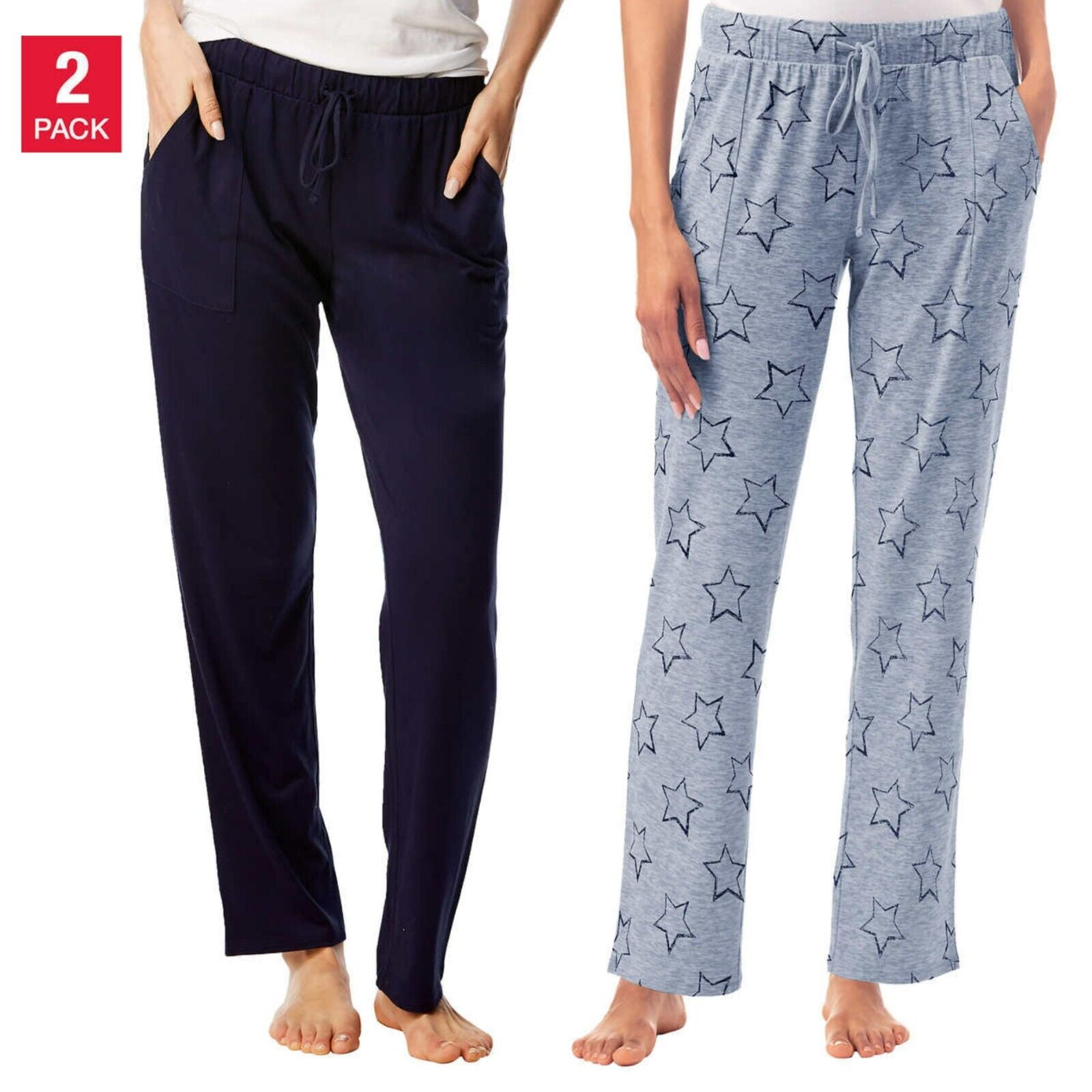 Lucky Brand Women's 2-Pack Lightweight Ultra Soft Star Print Relaxed ...