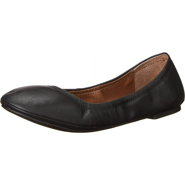 Lucky Brand Women's Emmie Ballet Flat 9 Wide Black Leather - Walmart.com