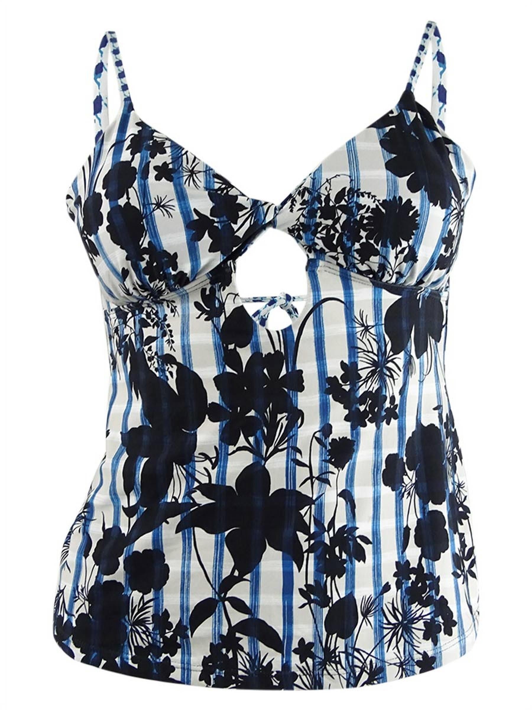 Lucky Brand Women's Keyhole Tankini Swim Top Separates Swimsuit (L, Ink ...