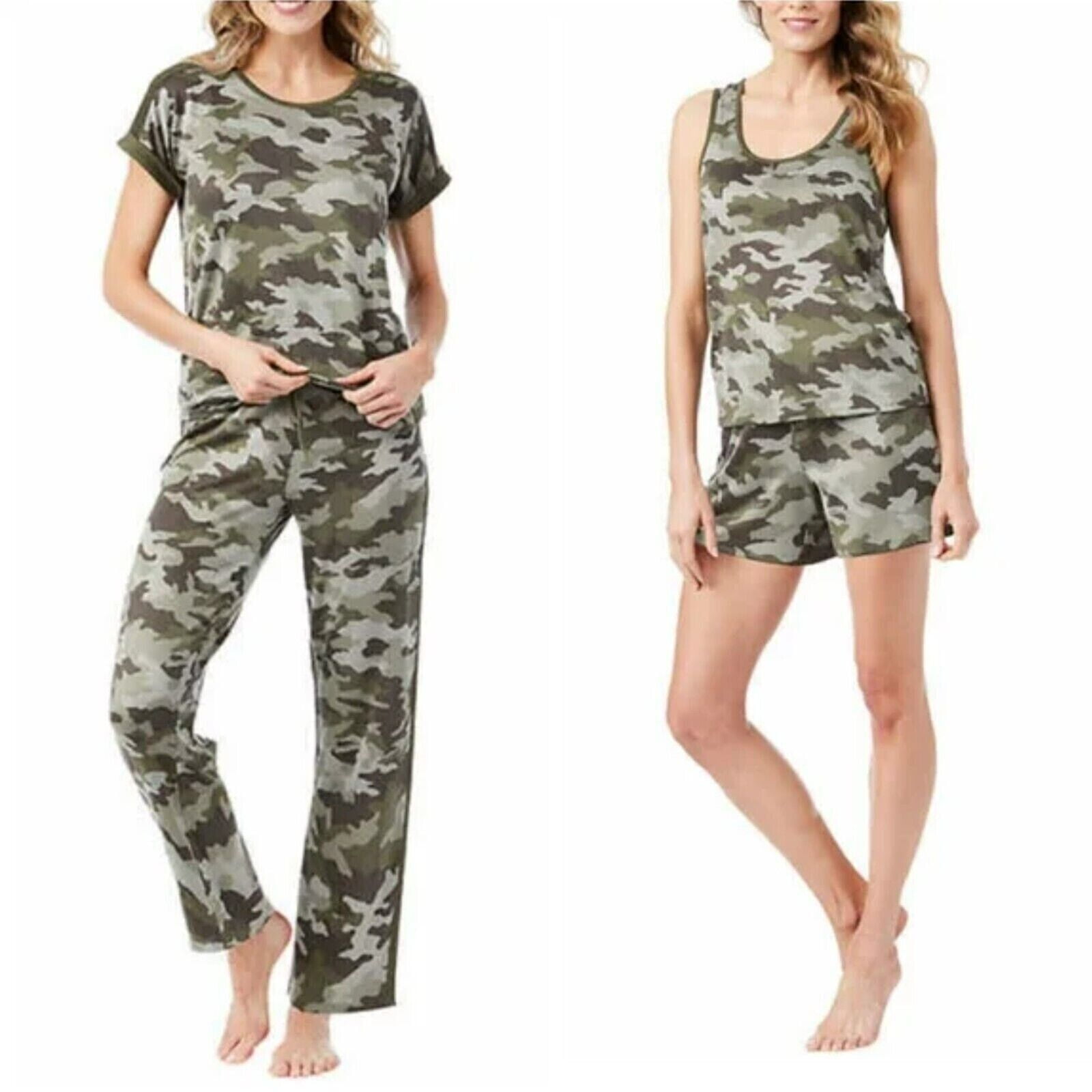Lucky Brand Women's Plus 4-Piece Super Soft Camo Print Lounge Pajama ...