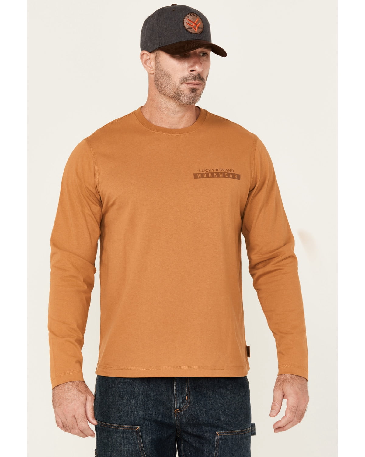 Lucky Brand Workwear Men's Solid Core Logo Long Sleeve Work Shirt ...