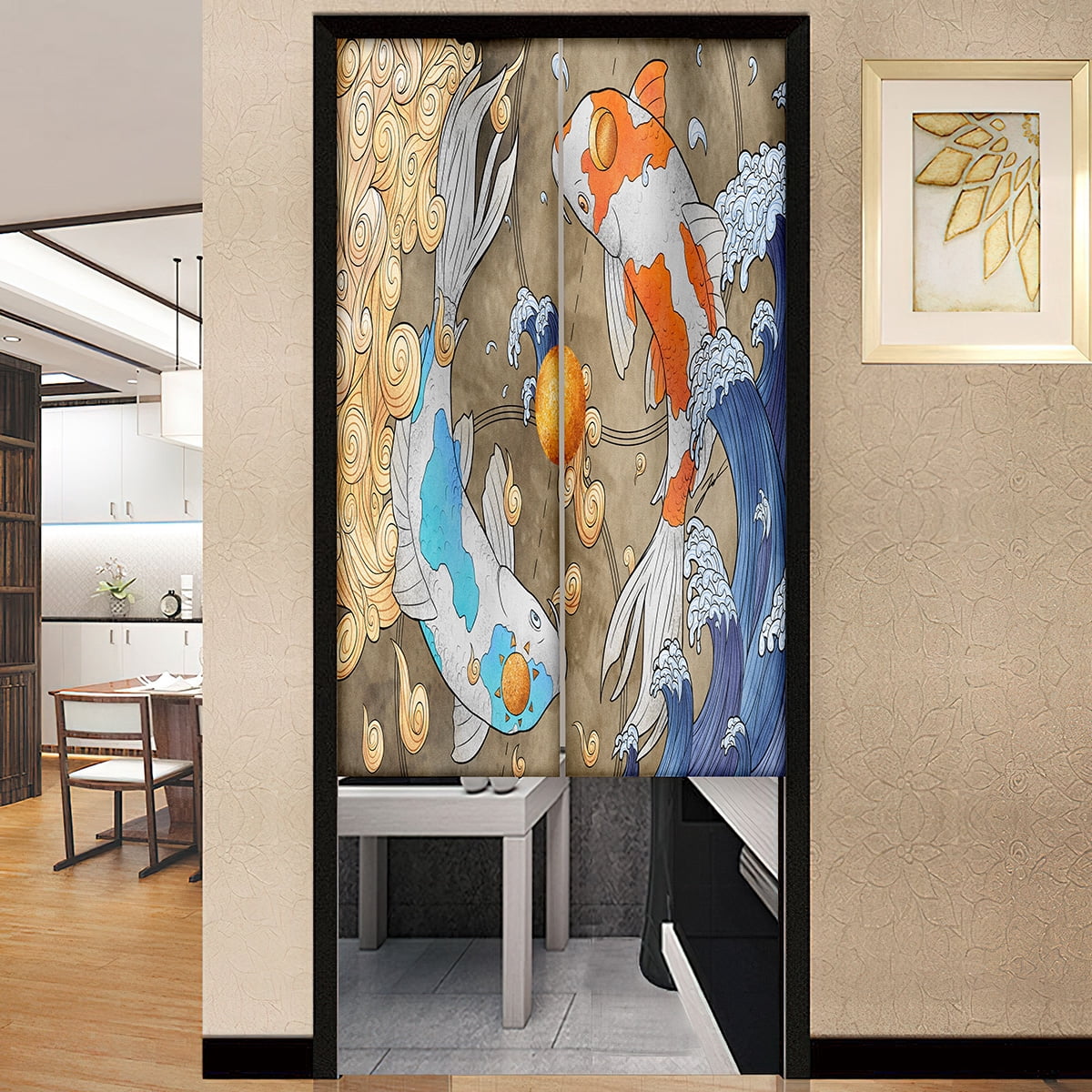 Lucky Carp Fish Door Curtain Chinese Panel Japanese Style Hotel Room ...