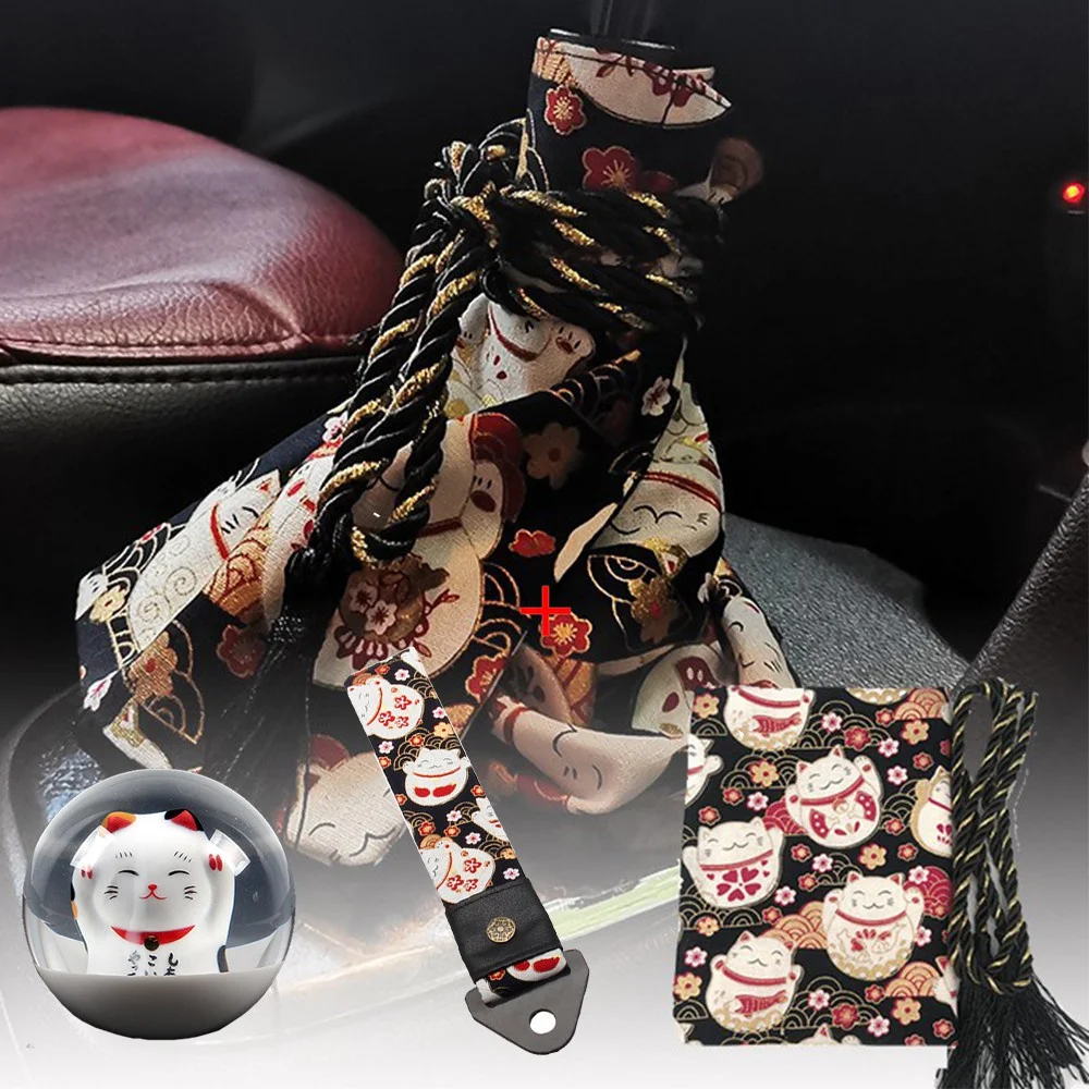 Lucky Cat Gear Shift Knob Acrylic Crystal Ball Stick Shift Heads ...
