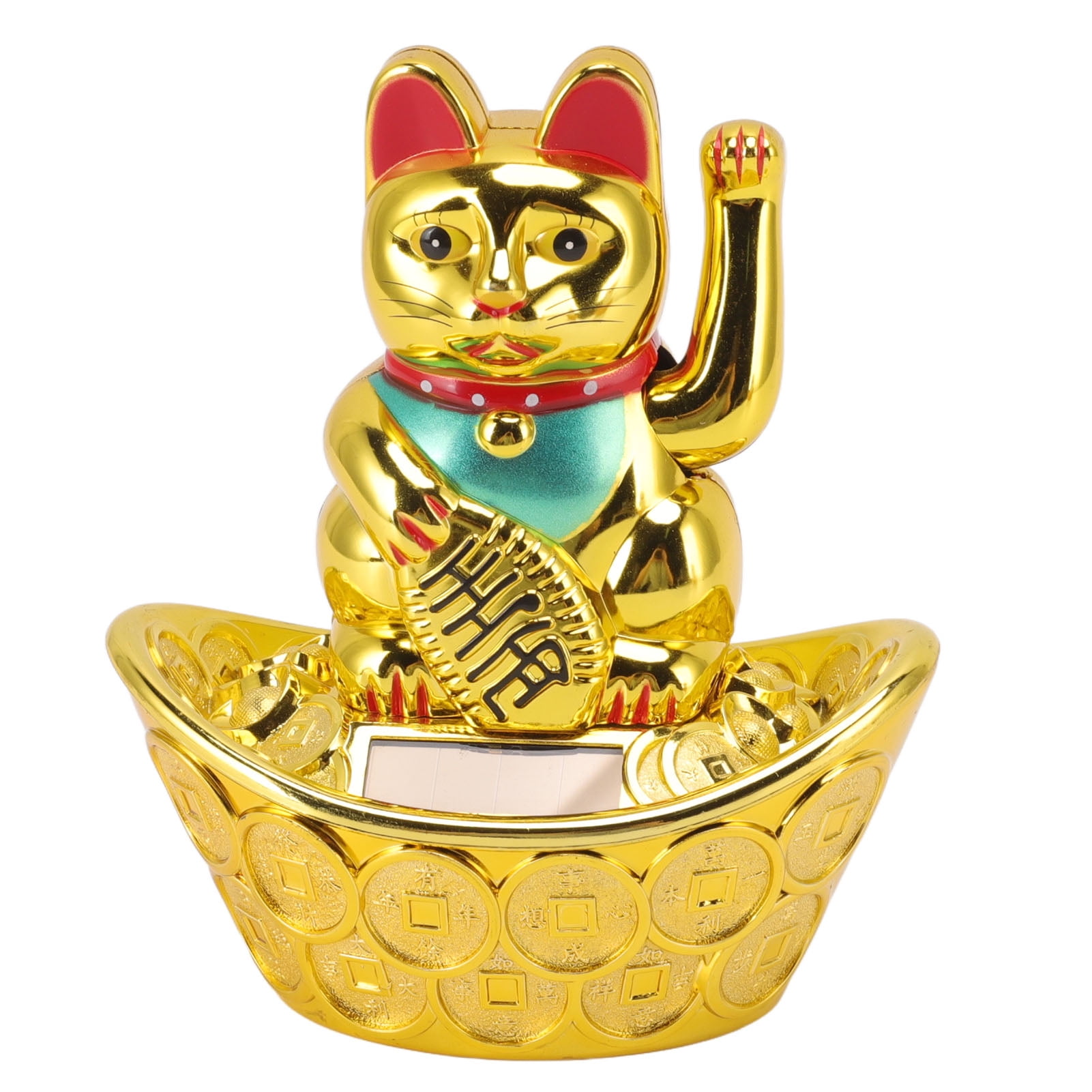 Lucky Cat Ornament, Solar Powered Fortune Lucky Wealth Welcoming Cats, Cute Waving Cat for Home ...