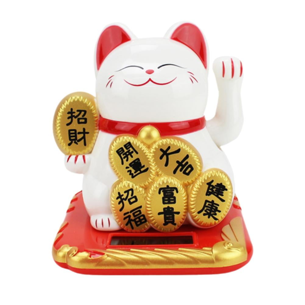 Lucky Cat Waving Arm, Lucky Cat Solar Waving Cat Feng Shui Fortune ...