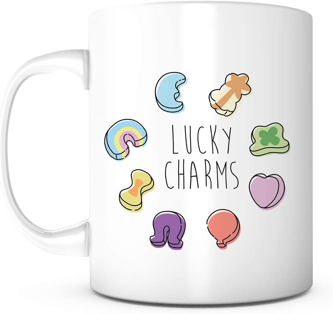 Lucky Charms-11 Ounce White Ceramic Mug, Birthday Gifts for Him Her Men ...