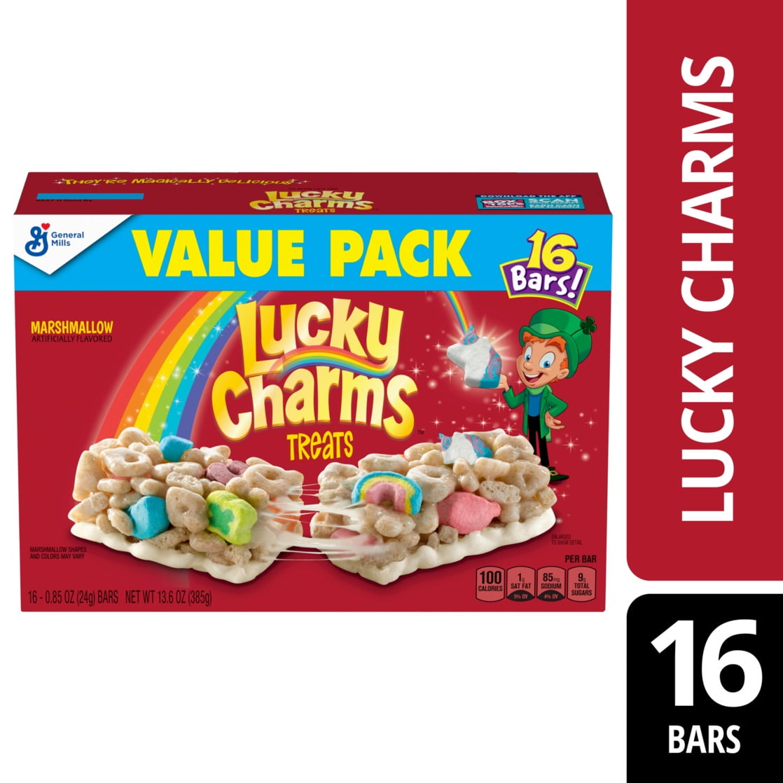 Lucky Charms Cereal Treat Bars, Snack Bars, Value Pack, 16 Ct, 13.6 oz ...