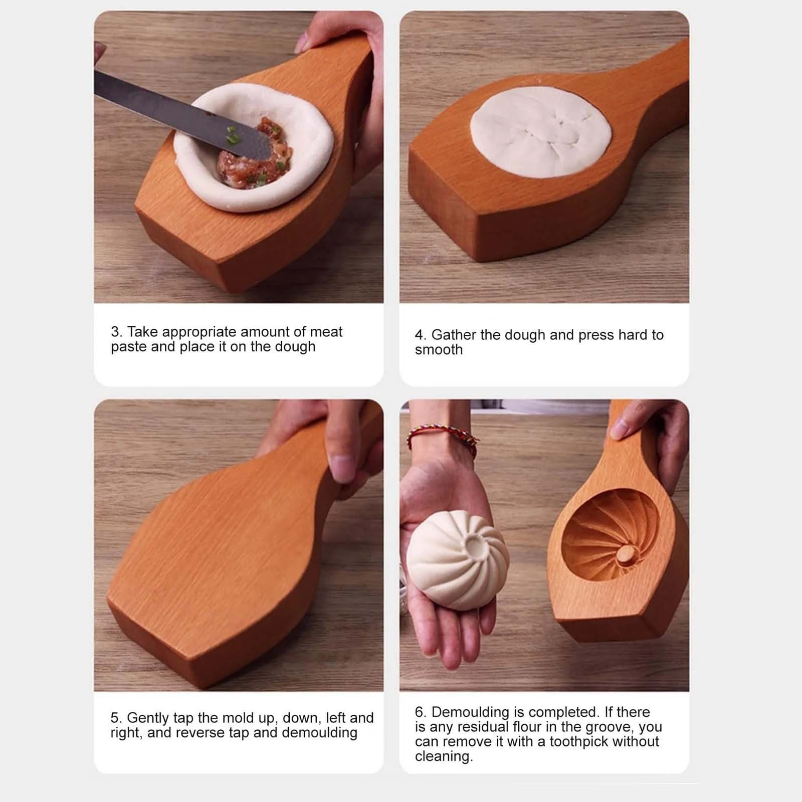 Lucky Cloud Flower Mold Diy Steamed Bun Wooden Moon Cake Flower Shape ...