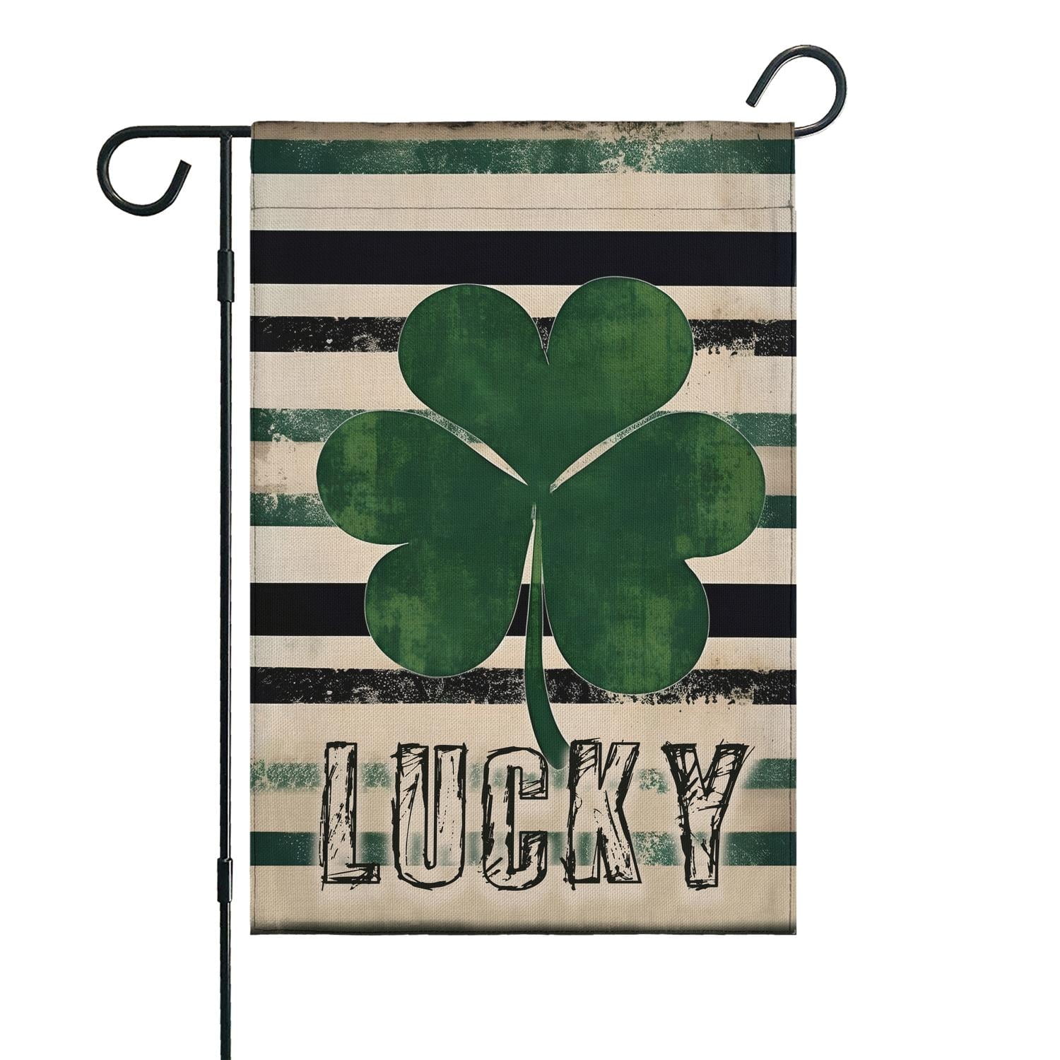 Lucky Clover Buffalo Check Plaid Rustic Farmhouse Shamrock Outdoor ...