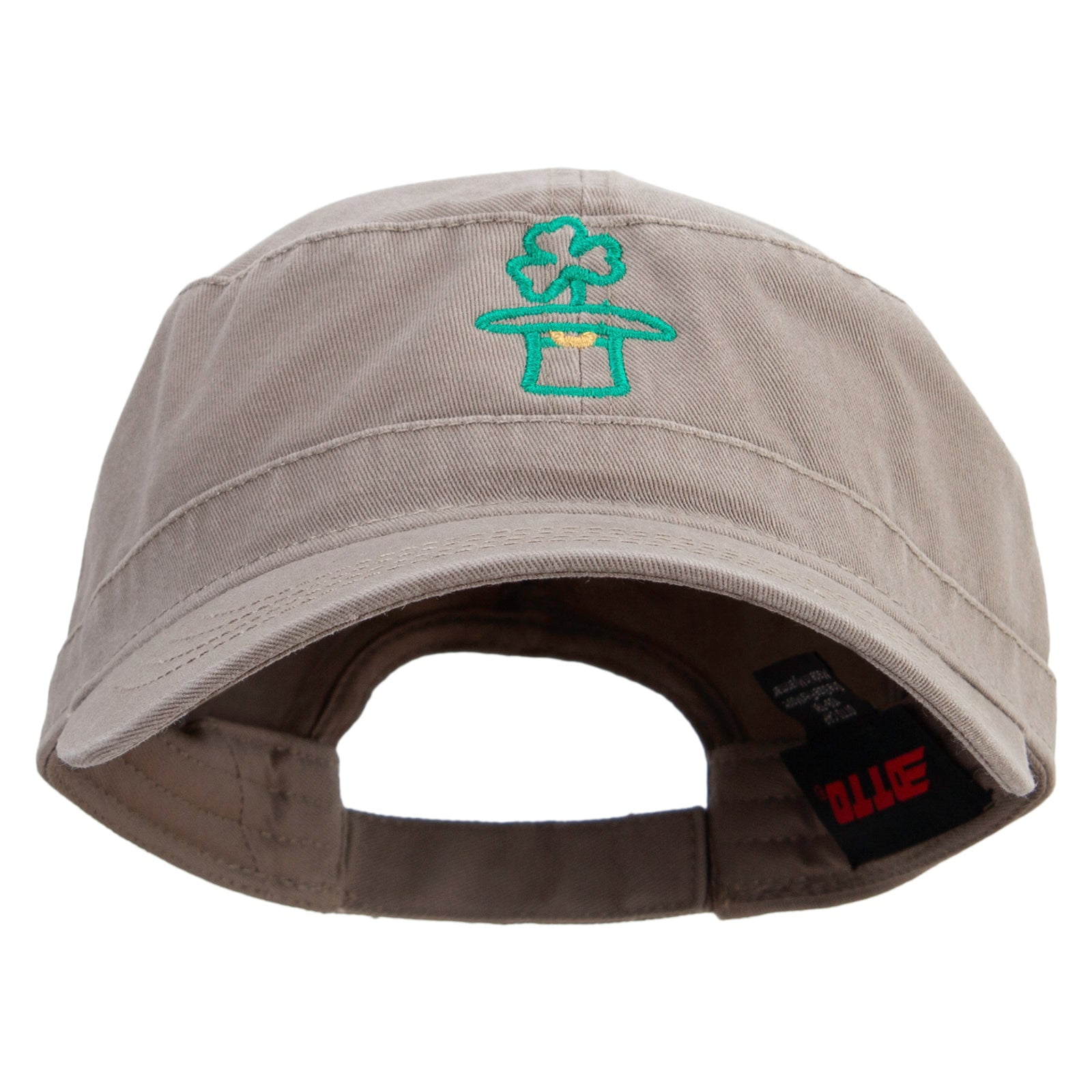 Lucky Clover Hat Embroidered Garment Washed Adjustable Army Cap - Dk ...