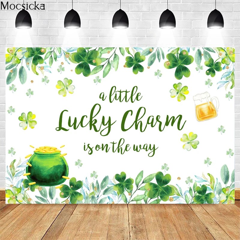Lucky Clover Photography Background Beer Gold Coin Decoration Props ...
