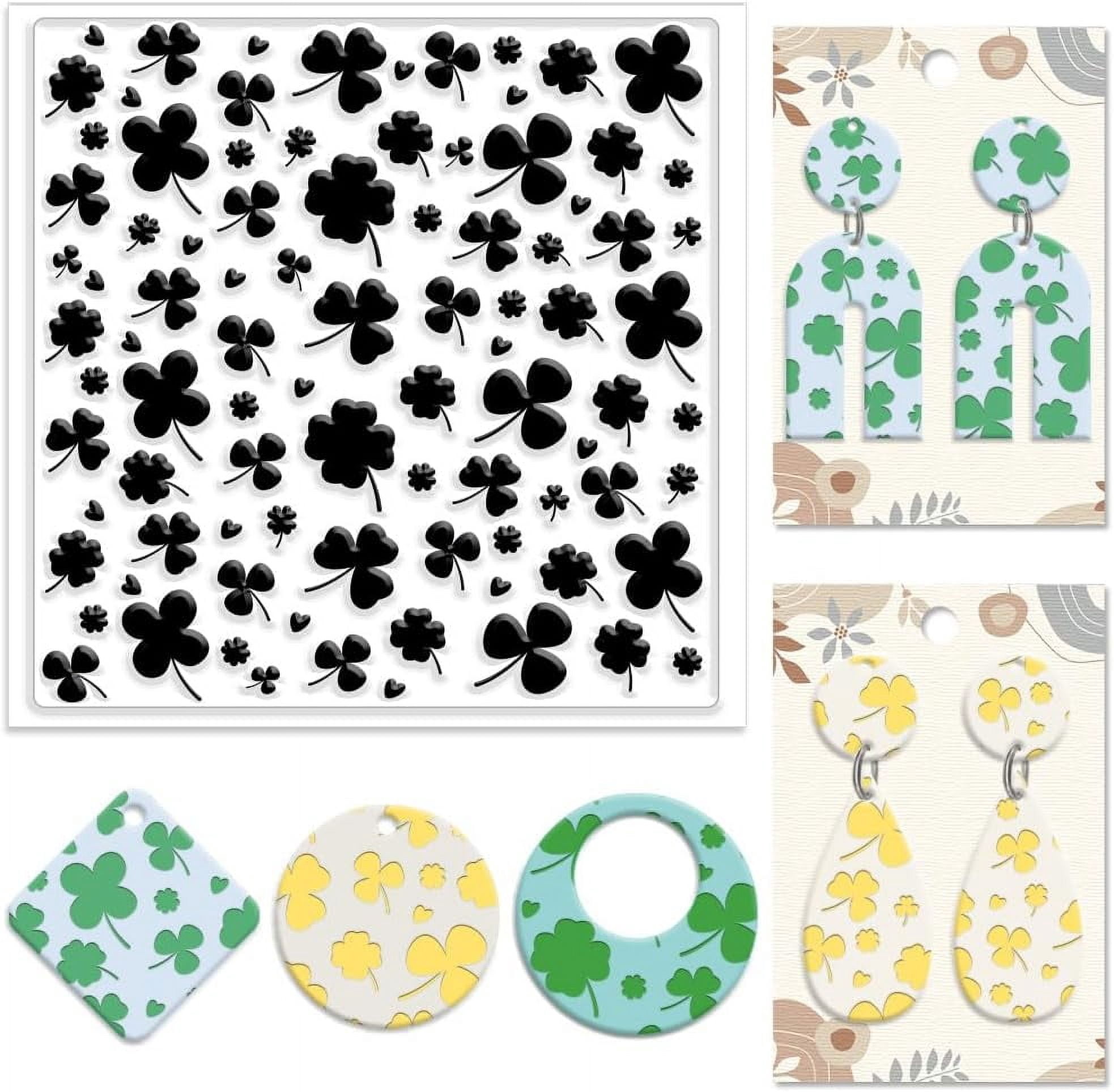 Lucky Clover Polymer Clay Texture Sheets Four-Leaf Clover Silicone ...