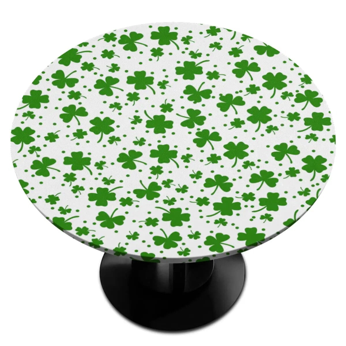 Lucky Clover Theme Tablecloth Round Fitted Table Cover Elastic Edged St ...