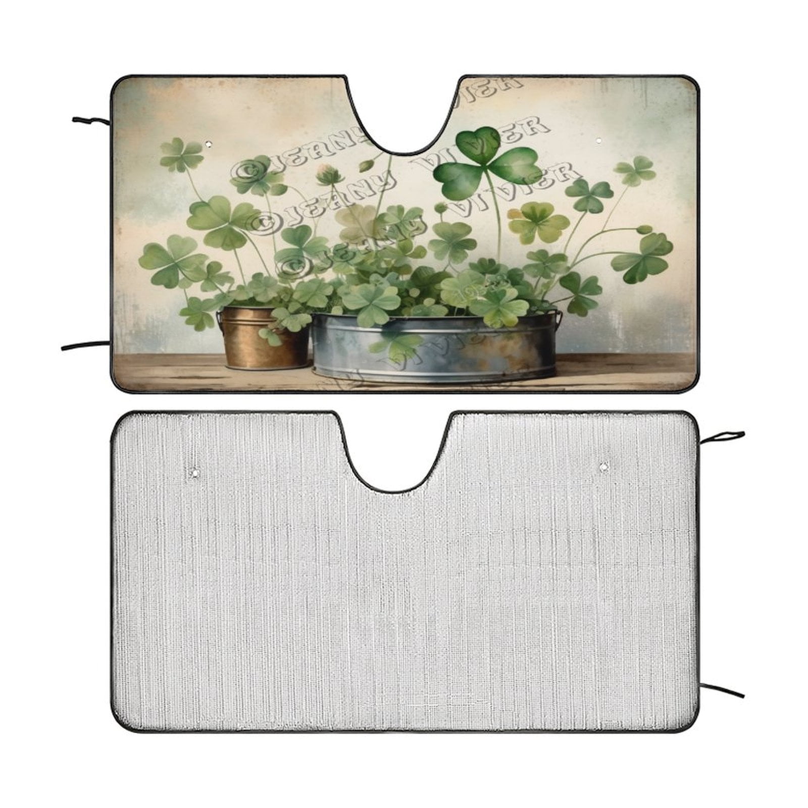 Lucky Clover Windshield Sun Shade Fold-able Car Window Shade Blocks UV ...