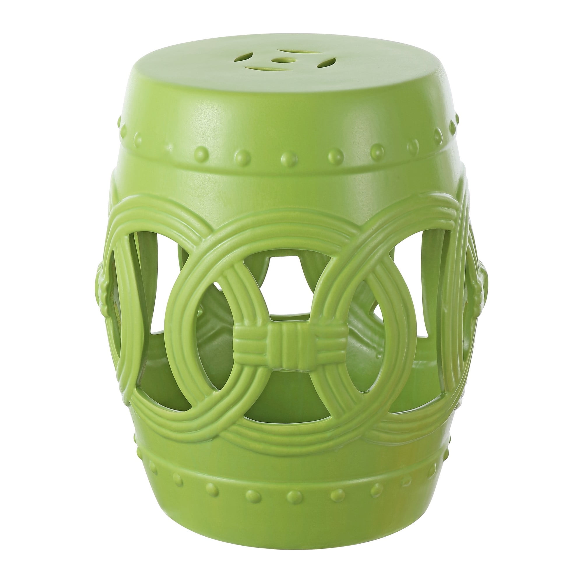 JONATHAN Y Lucky Coins 16" Chinese Ceramic Drum Garden Stool, Matte ...