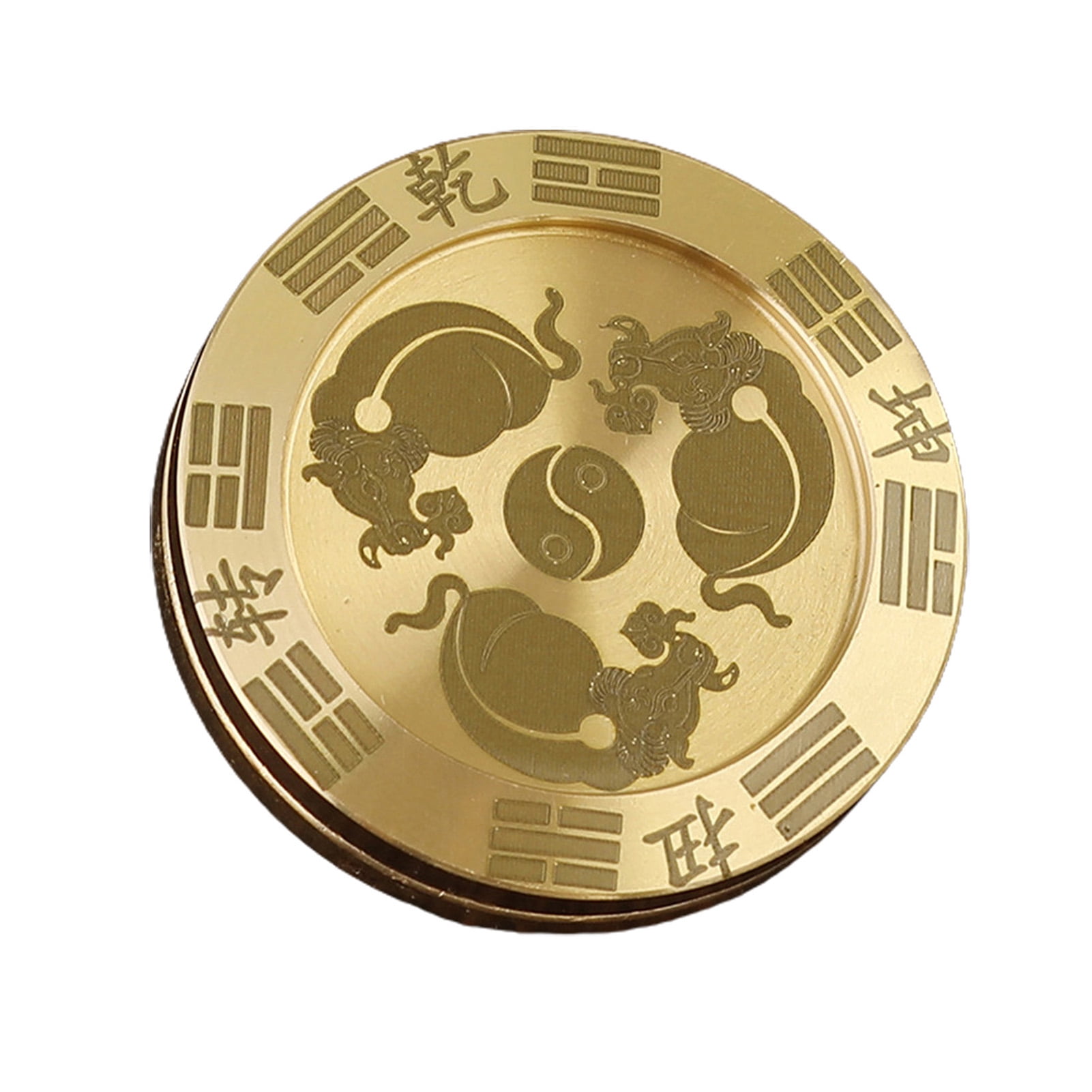 Lucky Coins Fidget Slider - Funny Chinese Characters Taiji, Solid Brass ...