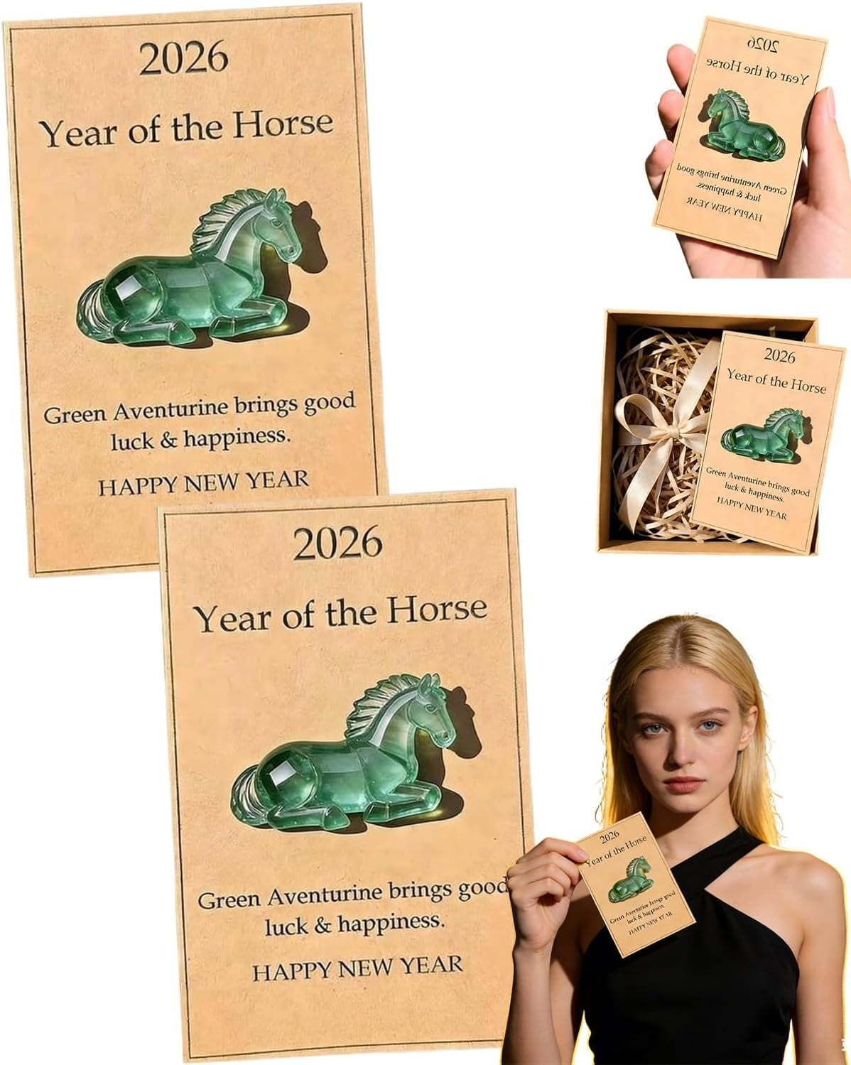 Lucky Crystal Horse — Symbol of Strength & New Beginnings (2026), Green ...