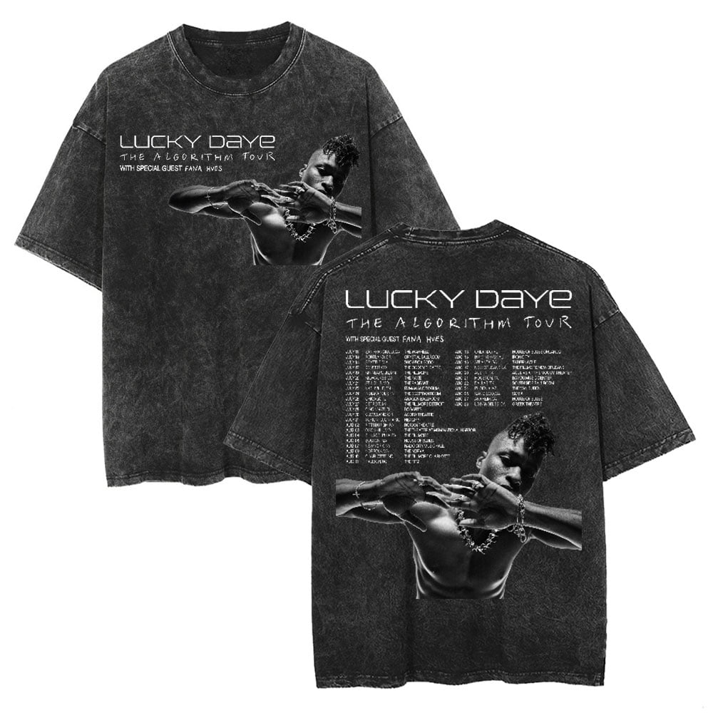 Lucky Daye The Algorithm Tour Washed Cotton T-shirt Vintage Short ...