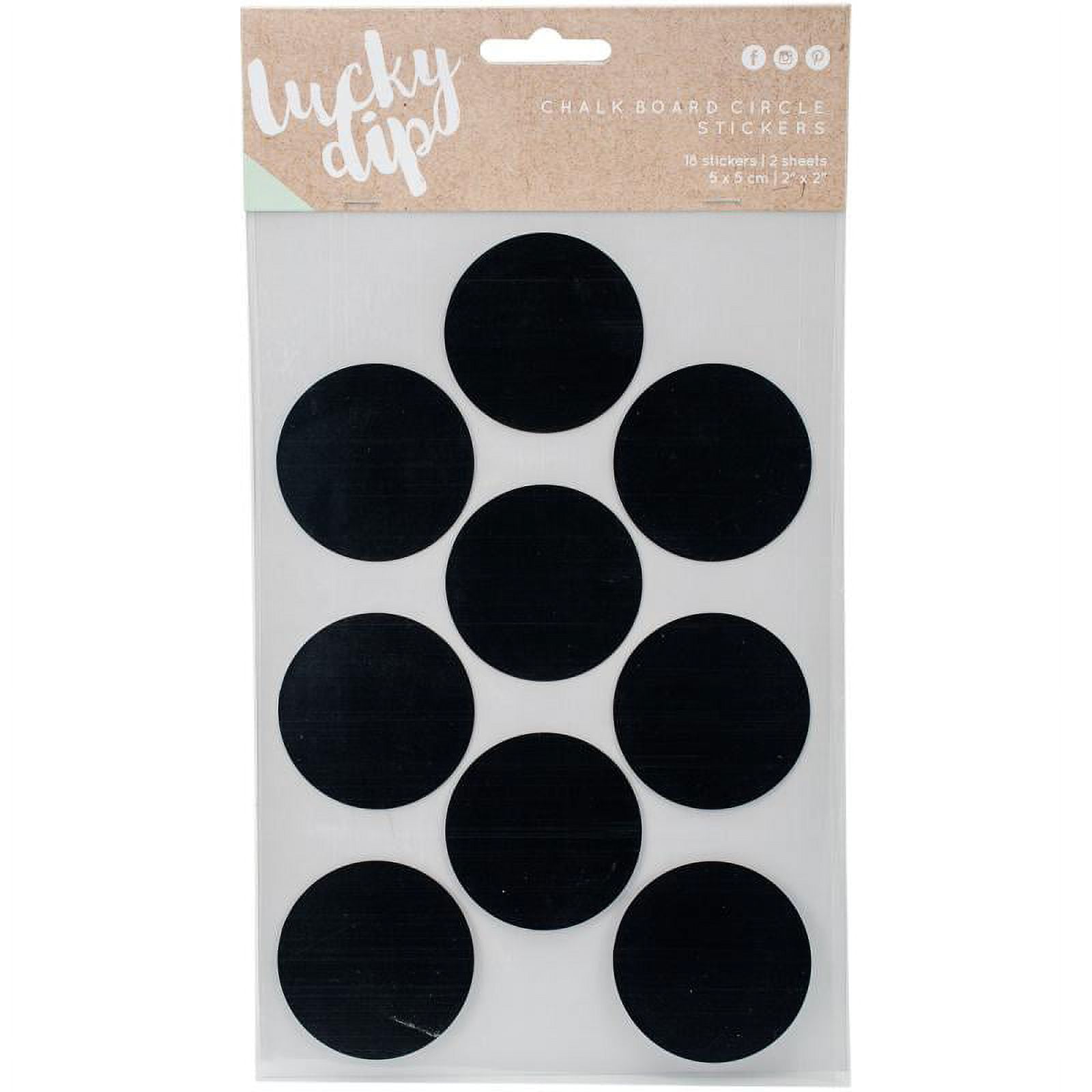 Lucky Dip Chalkboard Stickers 2/pkg-circles 2" - Walmart.com