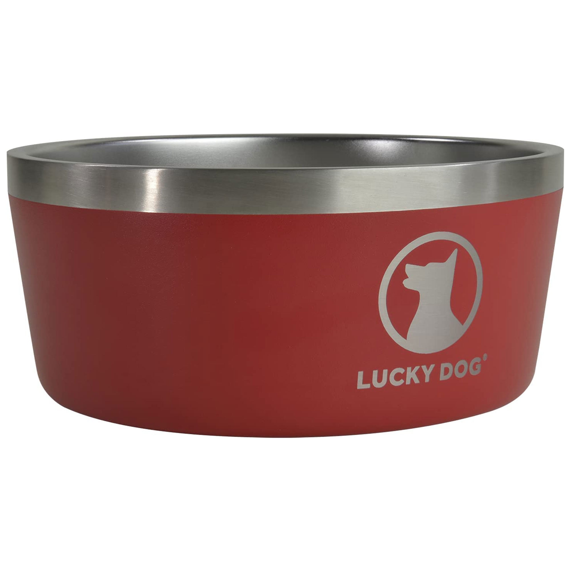 Lucky Dog INDULGE Double Wall Stainless Steel Dog Bowl, 64 Ounce, Red ...