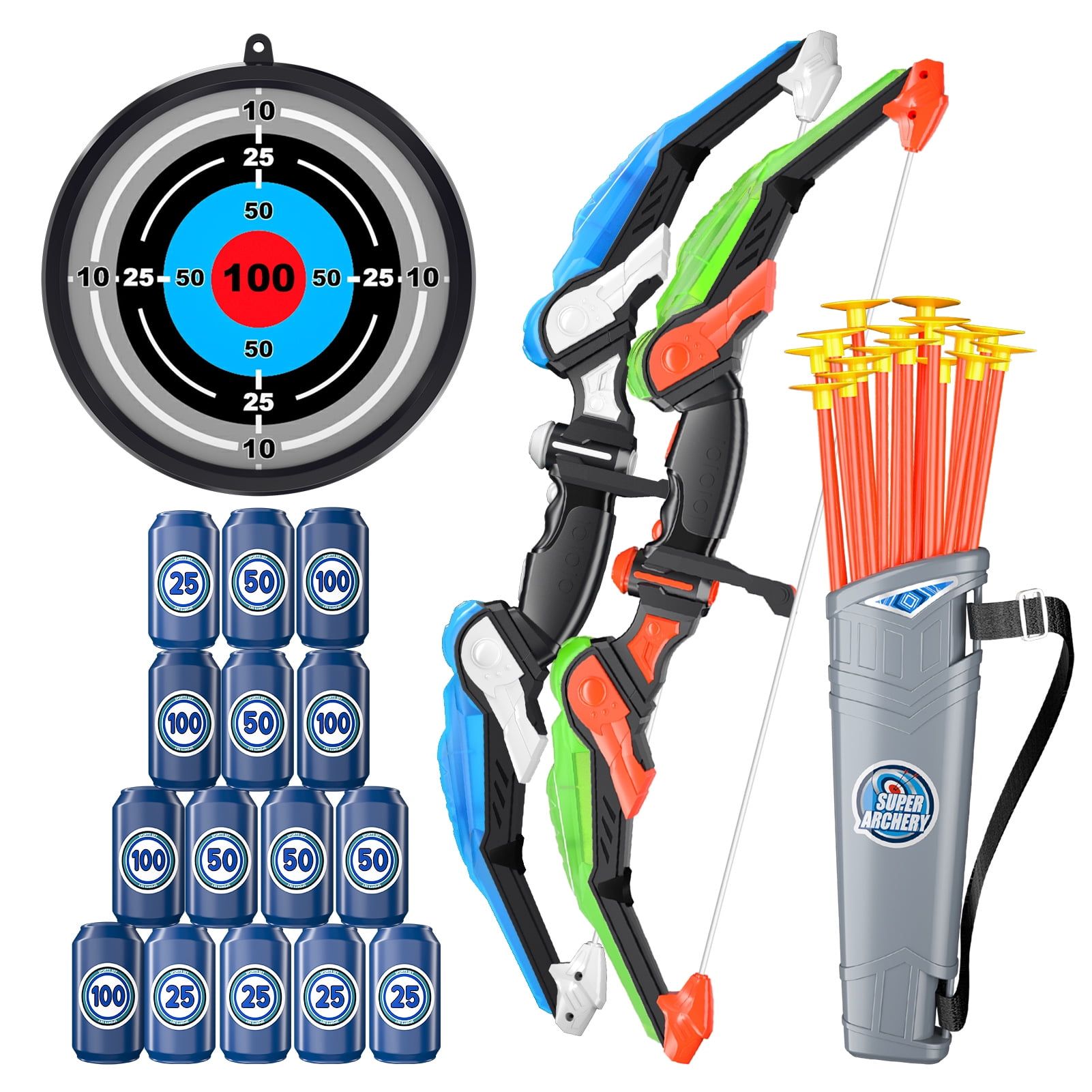 Lucky Doug 2 Pack Kids Bows and Arrows Set for Ages 6-8-12, Ideal Gifts ...