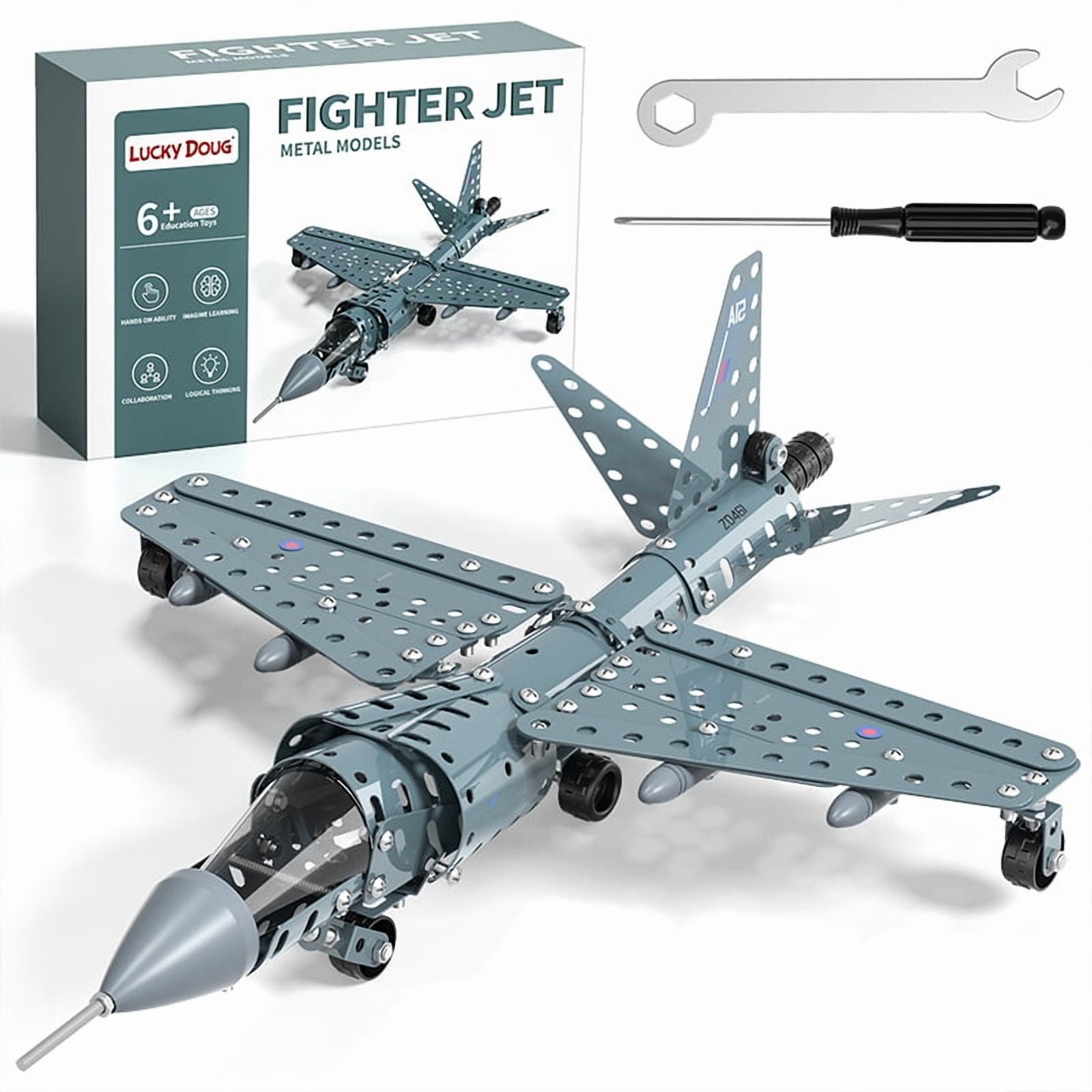 Lucky Doug Building Toys for Kids Ages 6-8-13, Model Airplane STEM Kit ...