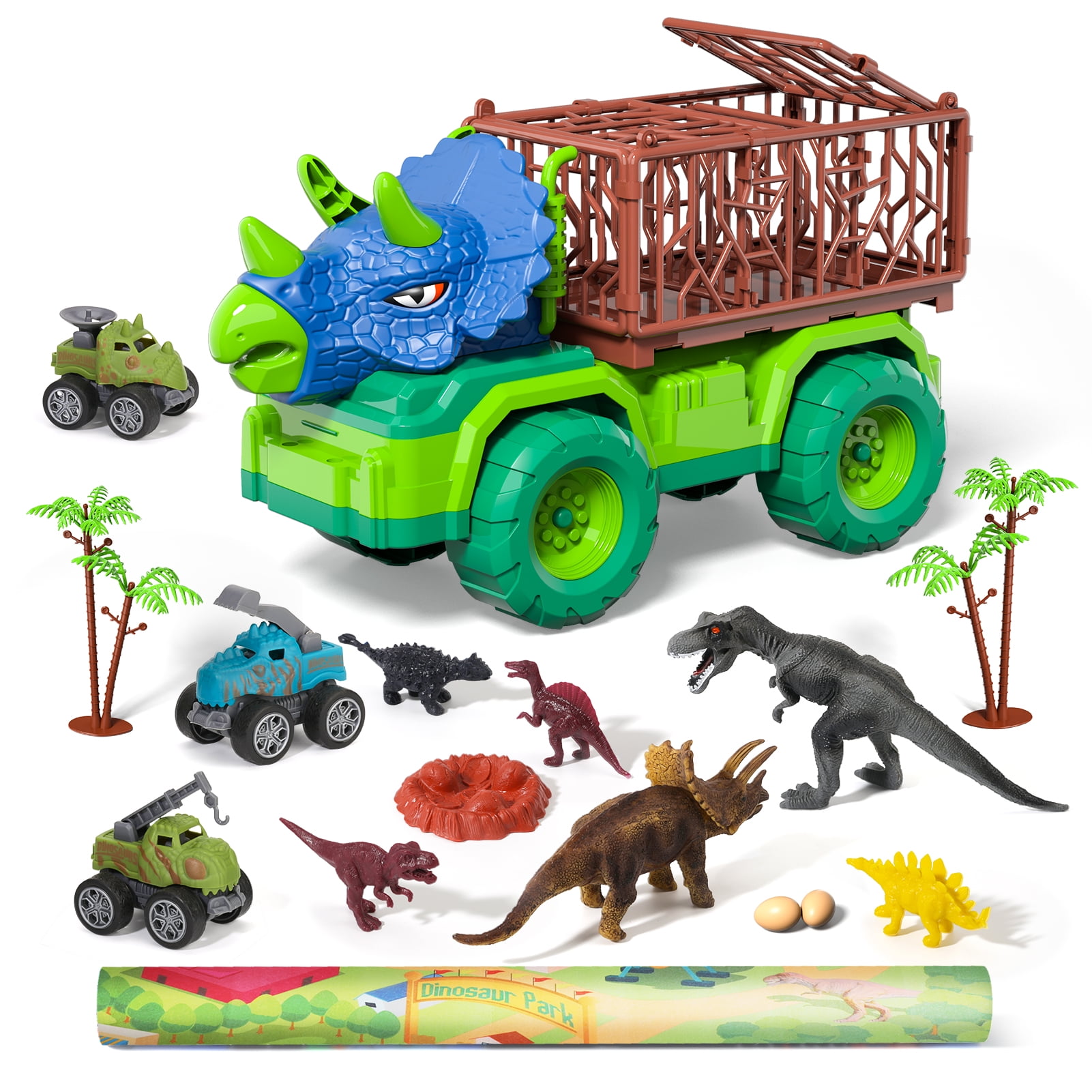 Lucky Doug Dinosaur Transport Car Carrier Toys for Kids Boys Age 3-8 ...