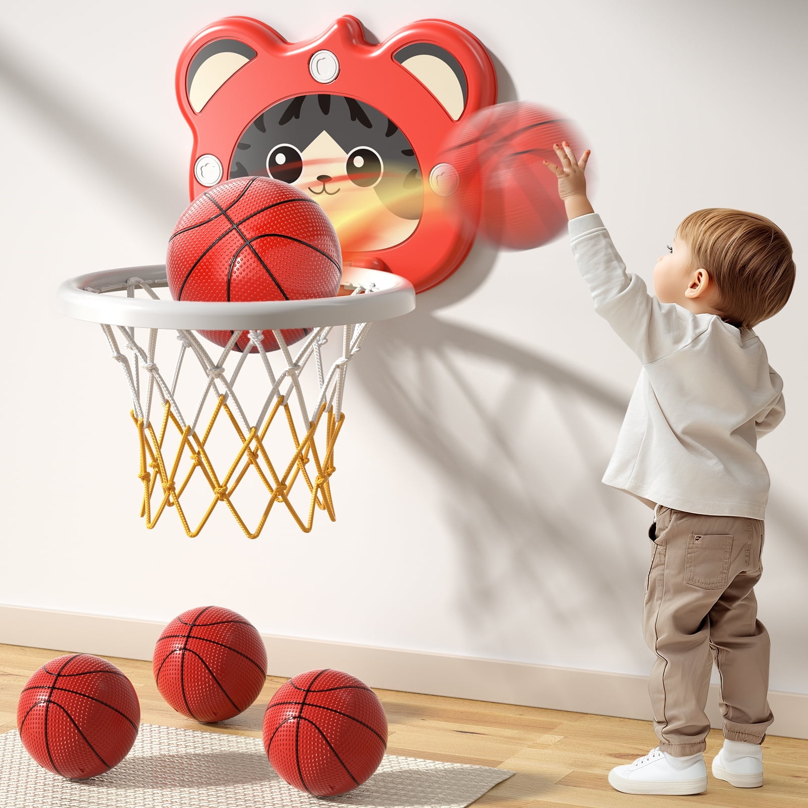 Lucky Doug Indoor Mini Basketball for Toddlers Ages 2 3 4 5 6 Years Old ...