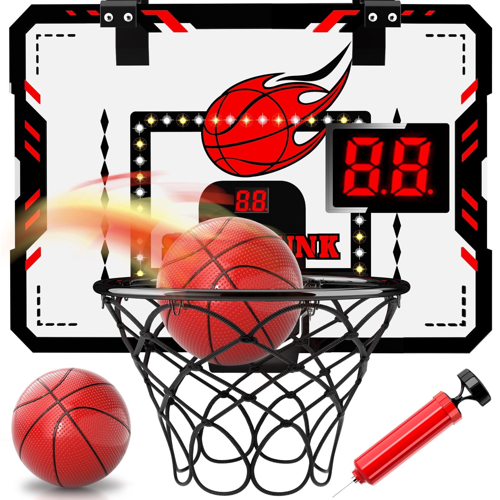 Lucky Doug Kids Mini Basketball Hoop with 2 Balls & Scoreable Board ...