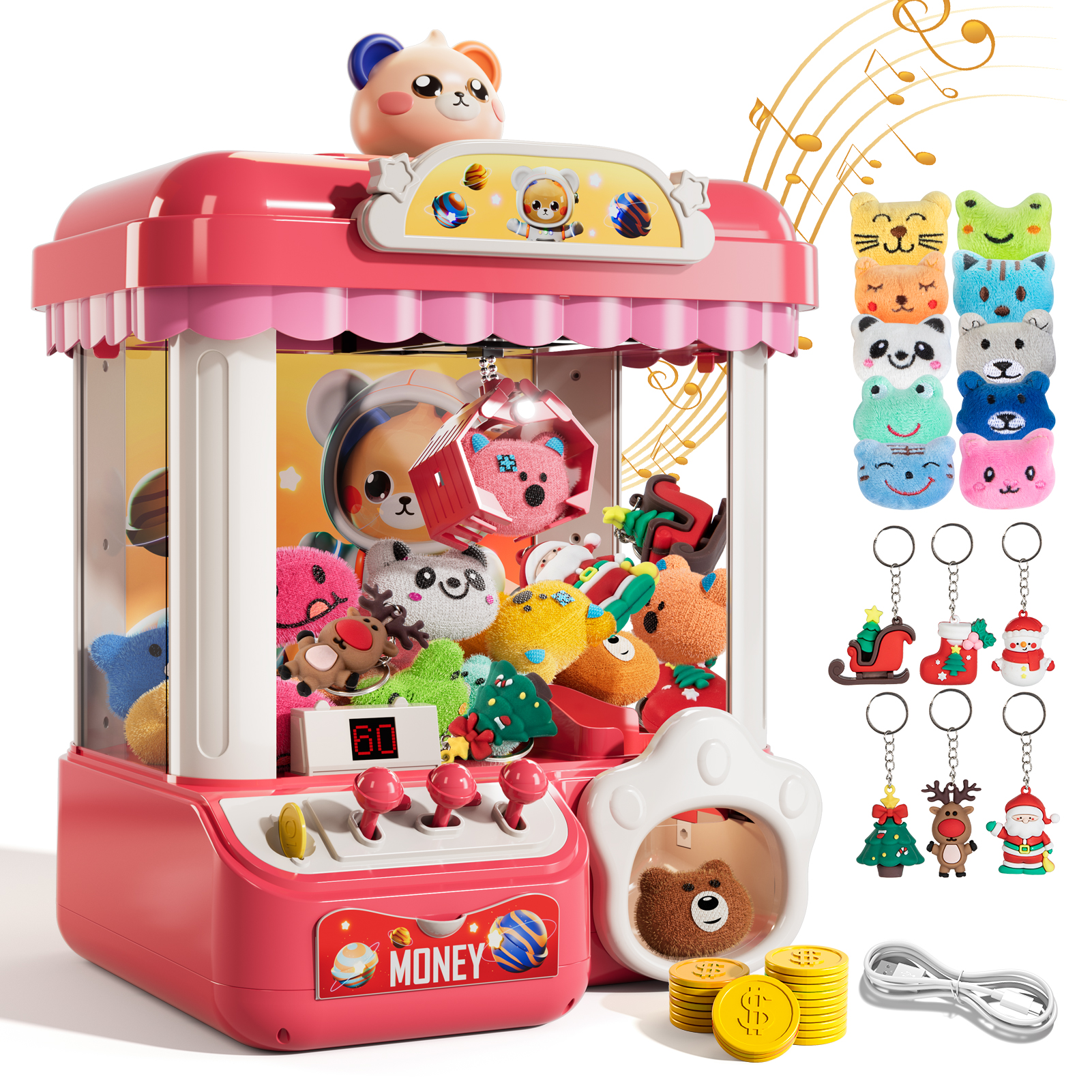 Arcade Claw Machine Candy Crane Game Toy for Kids with Prizes Set - 50 ...