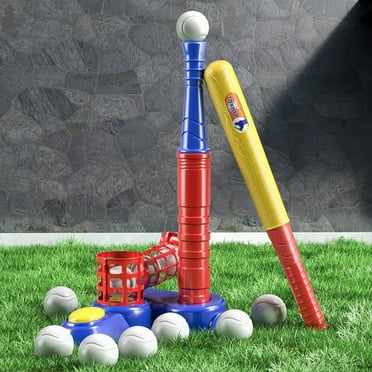 Tee Ball Set for Kids with Bat, 1st Play Baseball Stand, Safe Foam ...