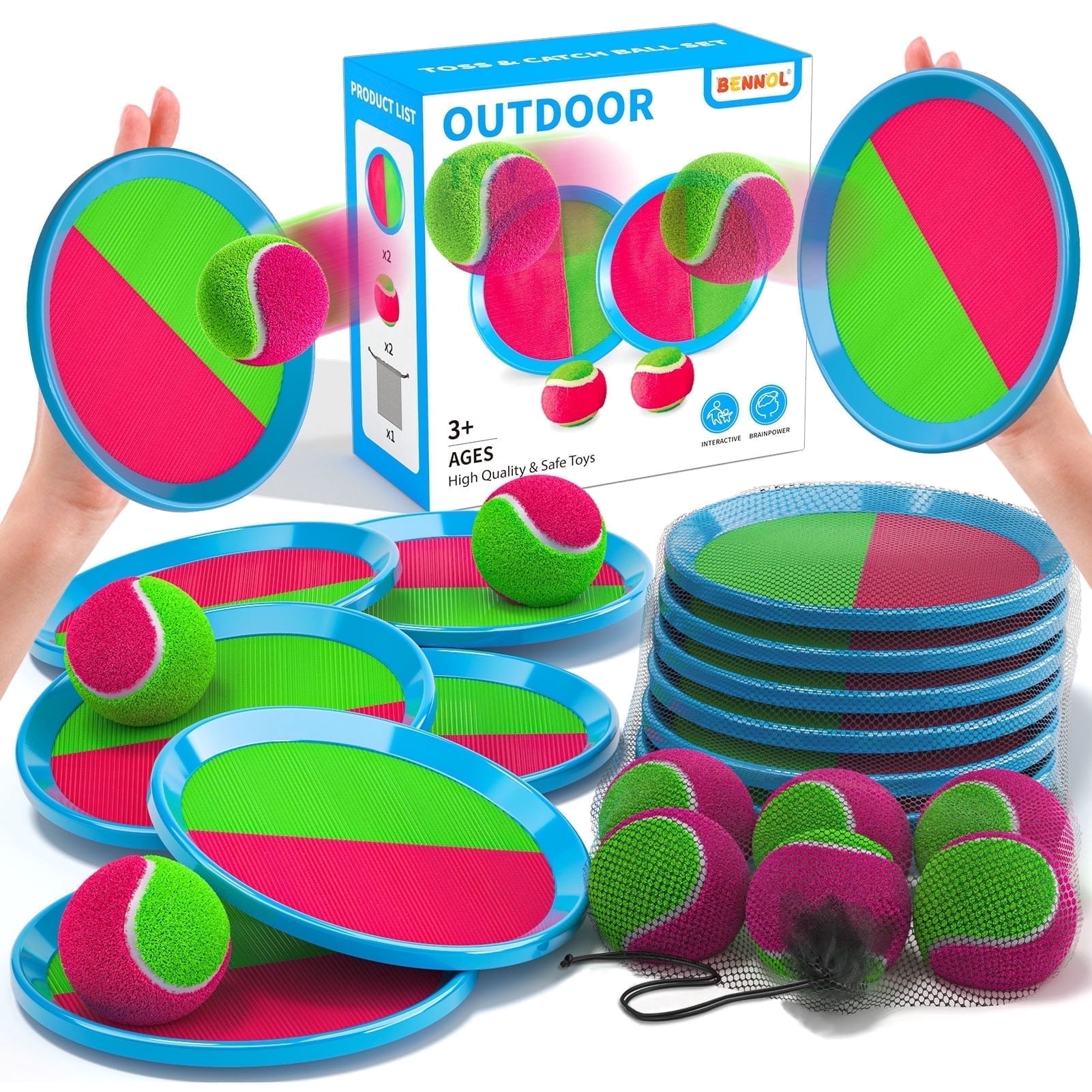 Lucky Doug Toss and Catch Ball Toys Outdoor Game Set for Kids Ages 3 ...