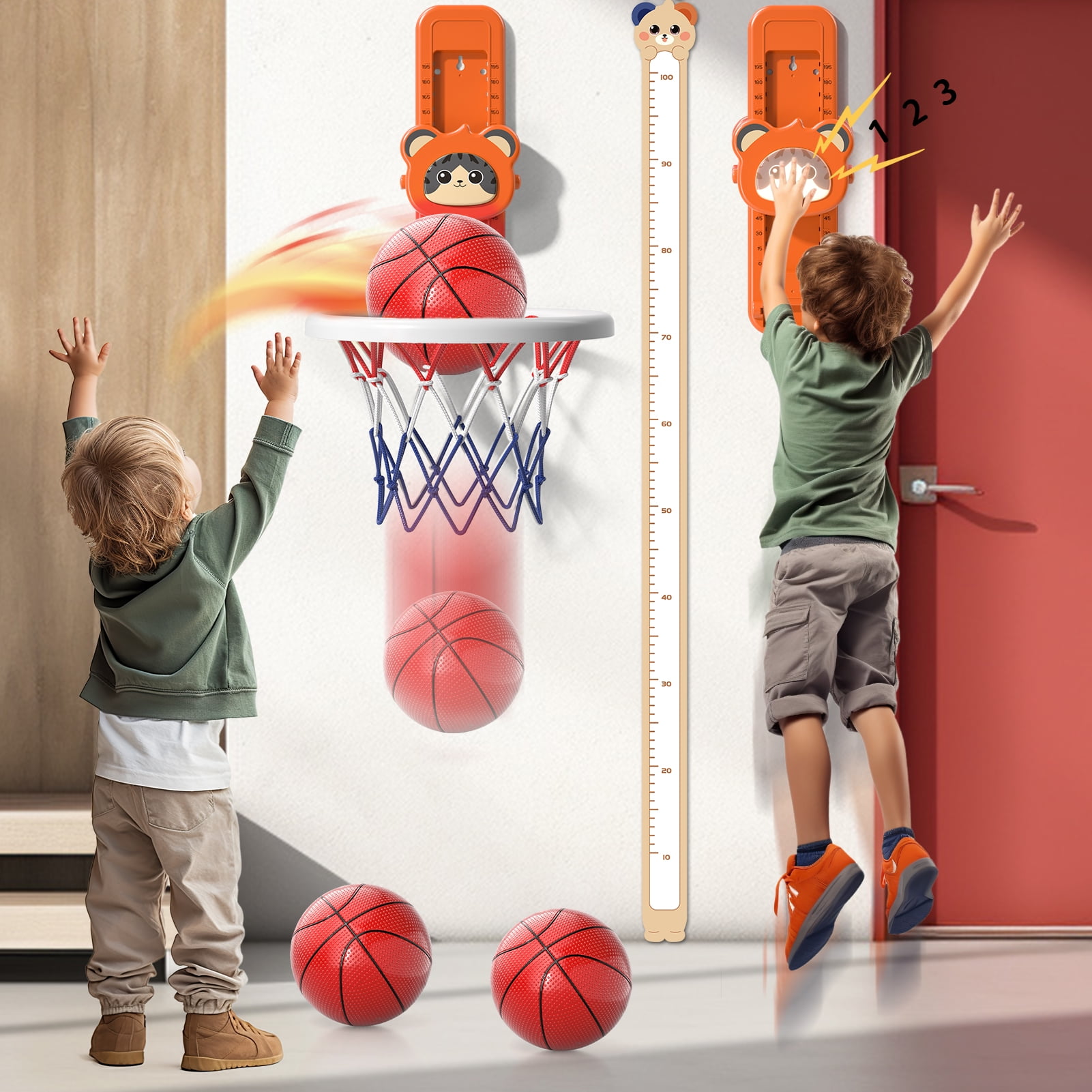 Lucky Doug Touch High Jump Basketball Hoop for Toddlers Ages 1-6 ...