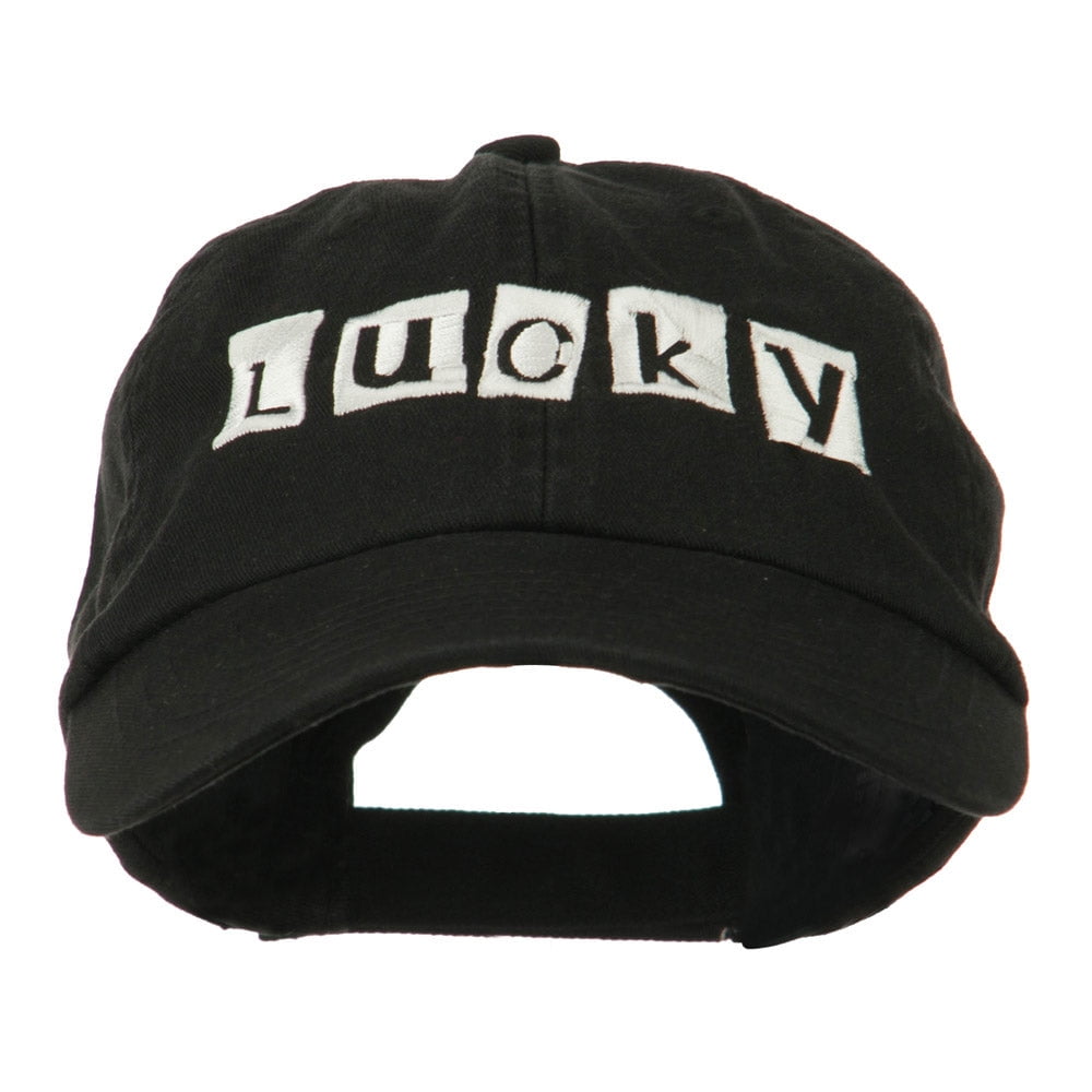 Lucky Embroidered Cap - Black OSFM - Walmart.com