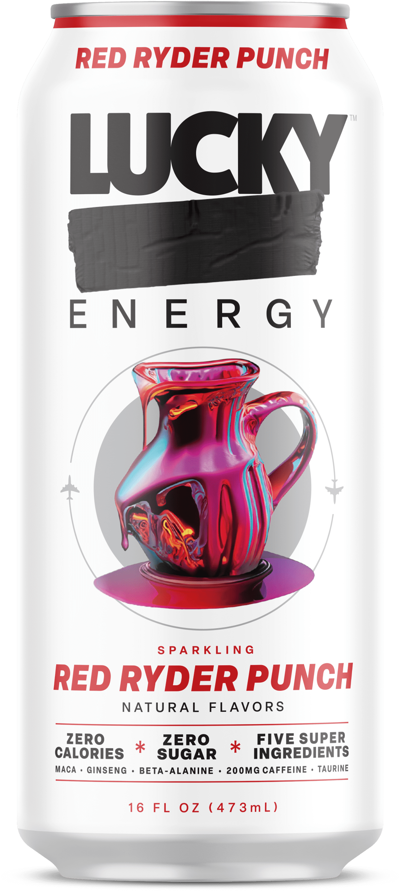 Lucky Energy Sugar Free Energy Drinks 16 fl oz Can, Red Ryder Punch ...