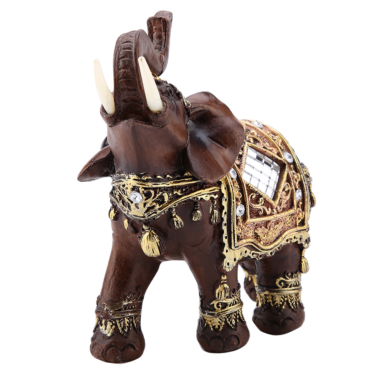 Lucky Feng Shui Wood Grain Elephant Statue Sculpture Wealth Figurine ...