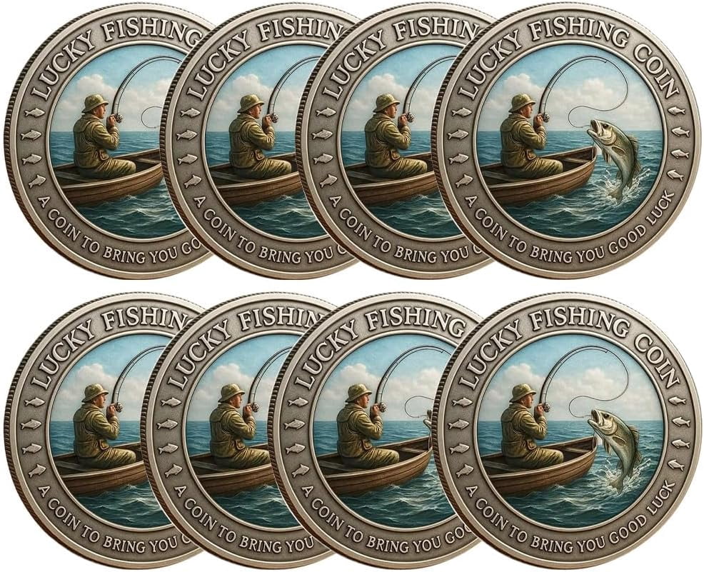 Lucky Fishing Coins, auspicious gold coins, fortune-telling fish ...