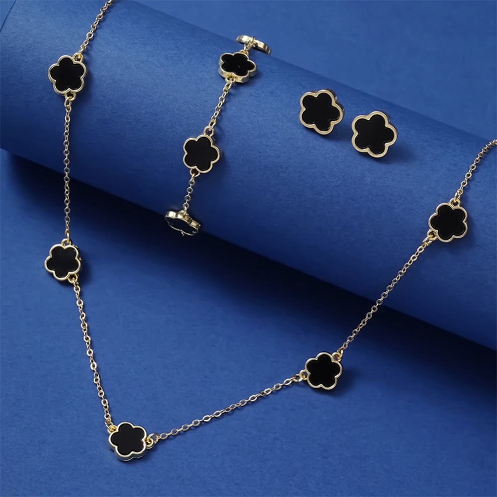 Lucky Five-Leaf Clover Jewelry Set – Trendy Earrings, Necklace and ...